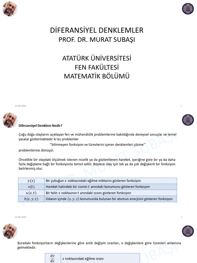 Hafta-Diferansiyel Denklem Nedir | PDF