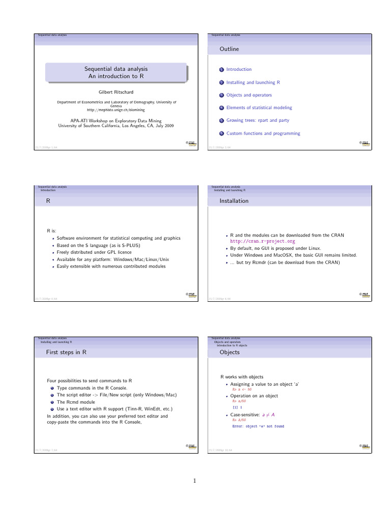 Bm Sequential Intro R Usc 6up Download Free Pdf Errors And Residuals R Programming Language 