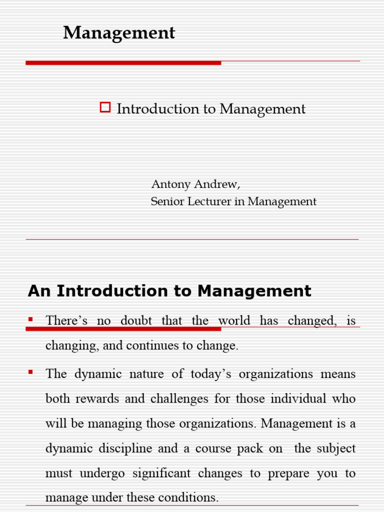 CH 2 Introduction To Management | PDF | Goal | Business