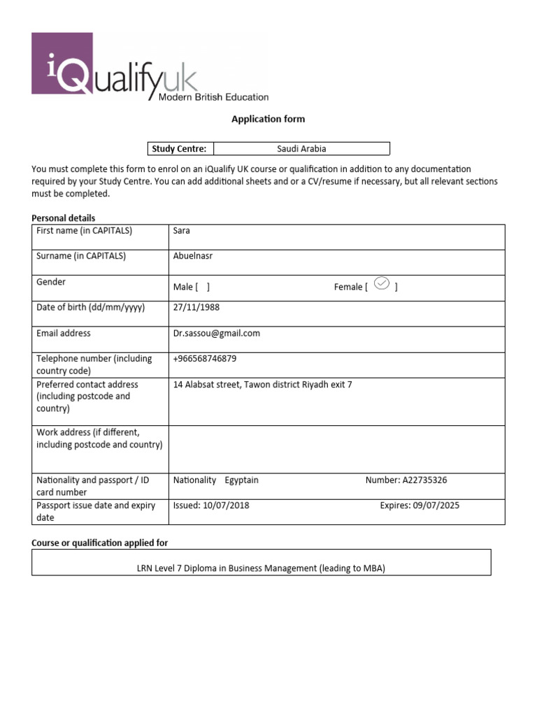 IQualify UK Application 2020 | PDF | English As A Second Or Foreign ...