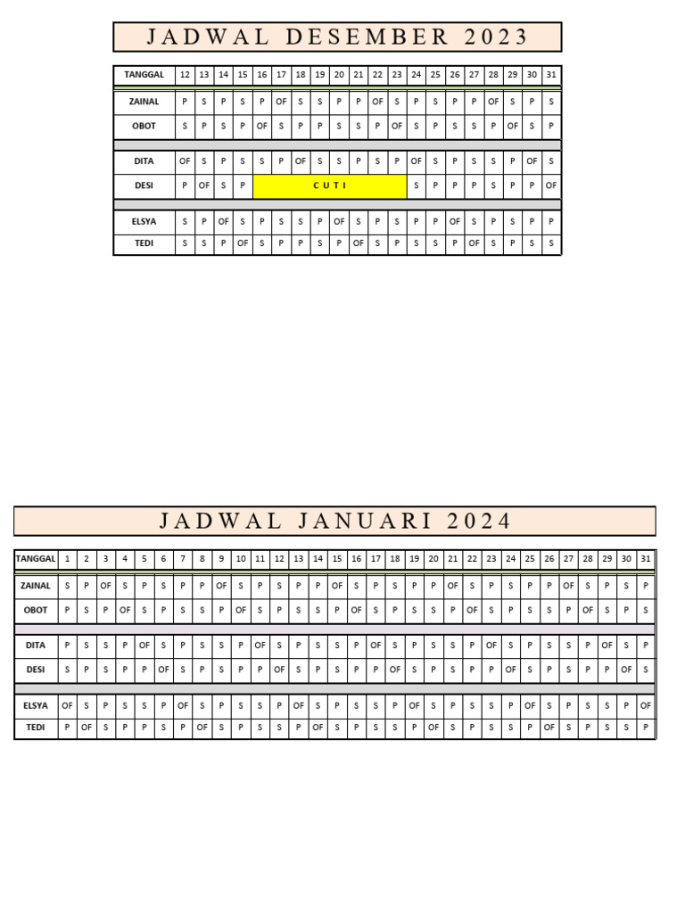JADWAL ALFA JUNI | PDF