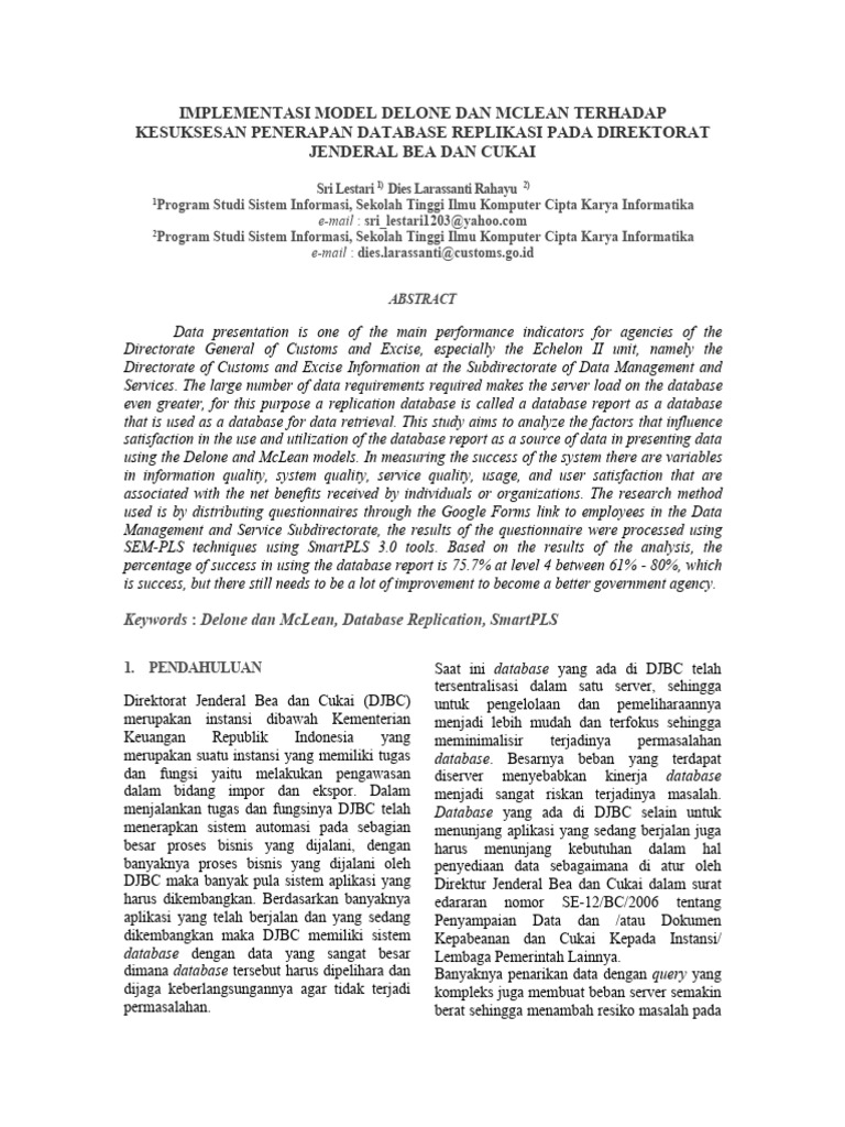 Evaluasi Database DJBC | PDF | Bisnis