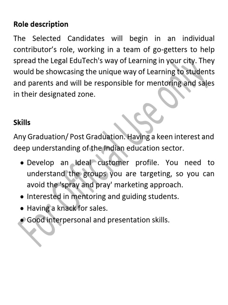 Sales BDA Cum Telecaller Assignment | PDF | Educational Technology ...