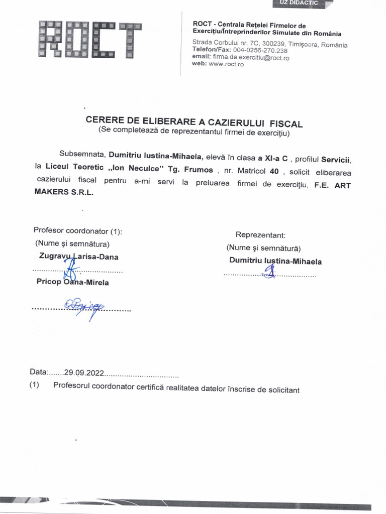 Cerere Cazier FE DeCOsign SRL | PDF