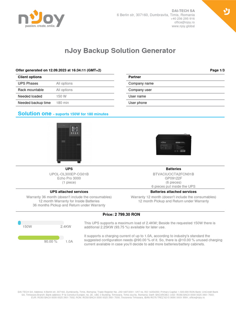 Njoy Backup Solution Generator | PDF | Business