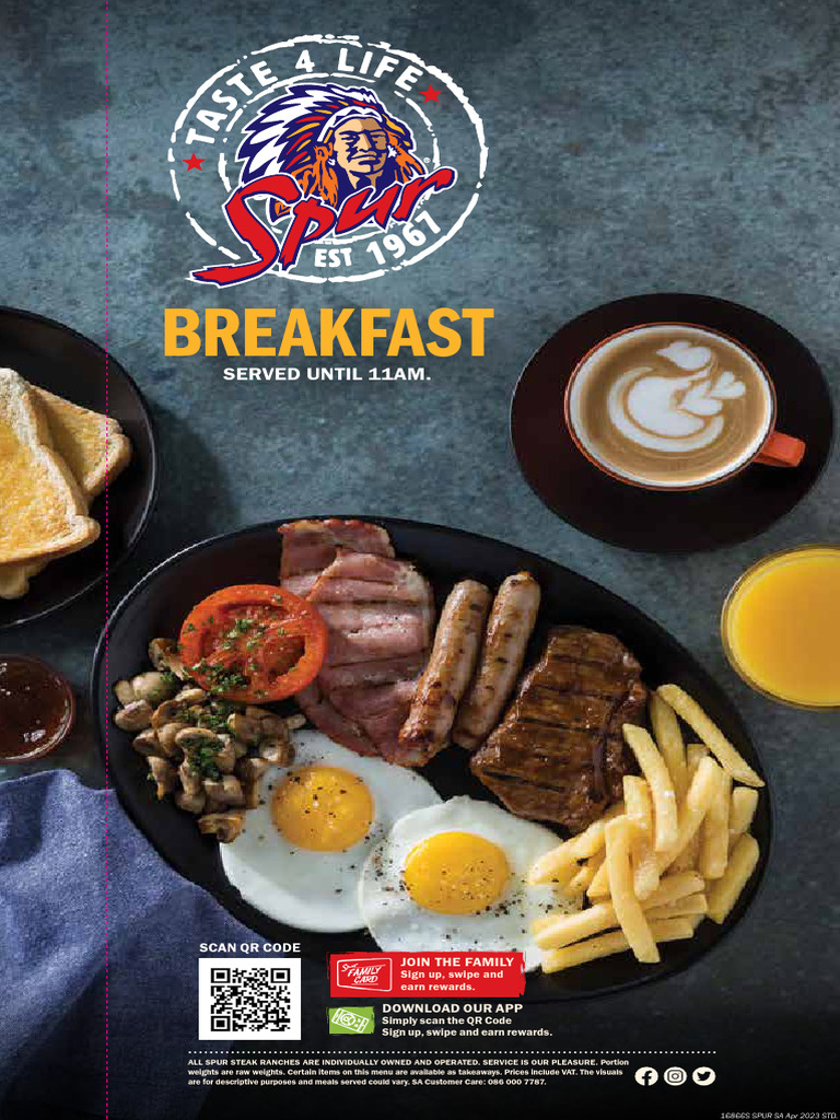 Spur Breakfast Menu | PDF | Bacon | Hamburgers