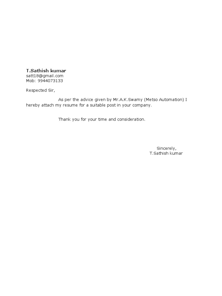 Resume of T. Sathish Kumar | PDF