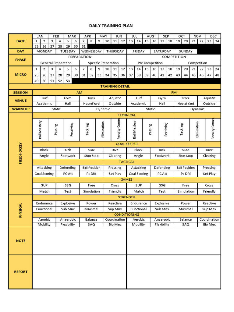 Daily Training Plan | PDF | Sports | Team Sports