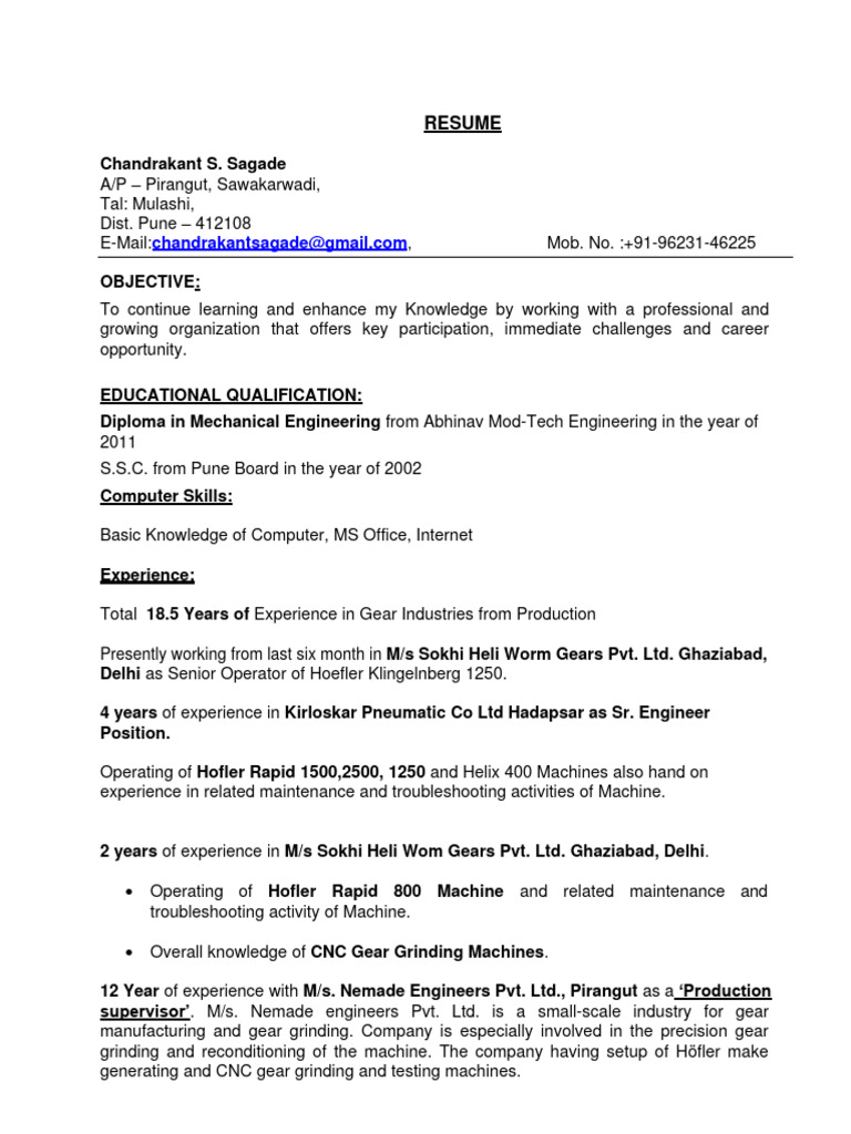 CSS Resume 26.01.2023 | PDF | Gear | Numerical Control