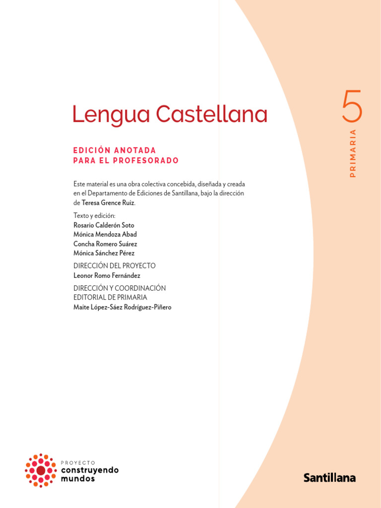 Libro Anotado Lengua Castellana 5 CM | PDF | Morfología Lingüística ...
