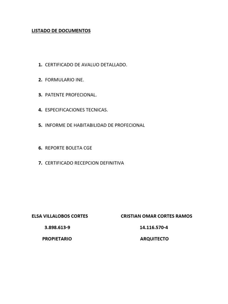 Listado de Documentos Elsa | PDF