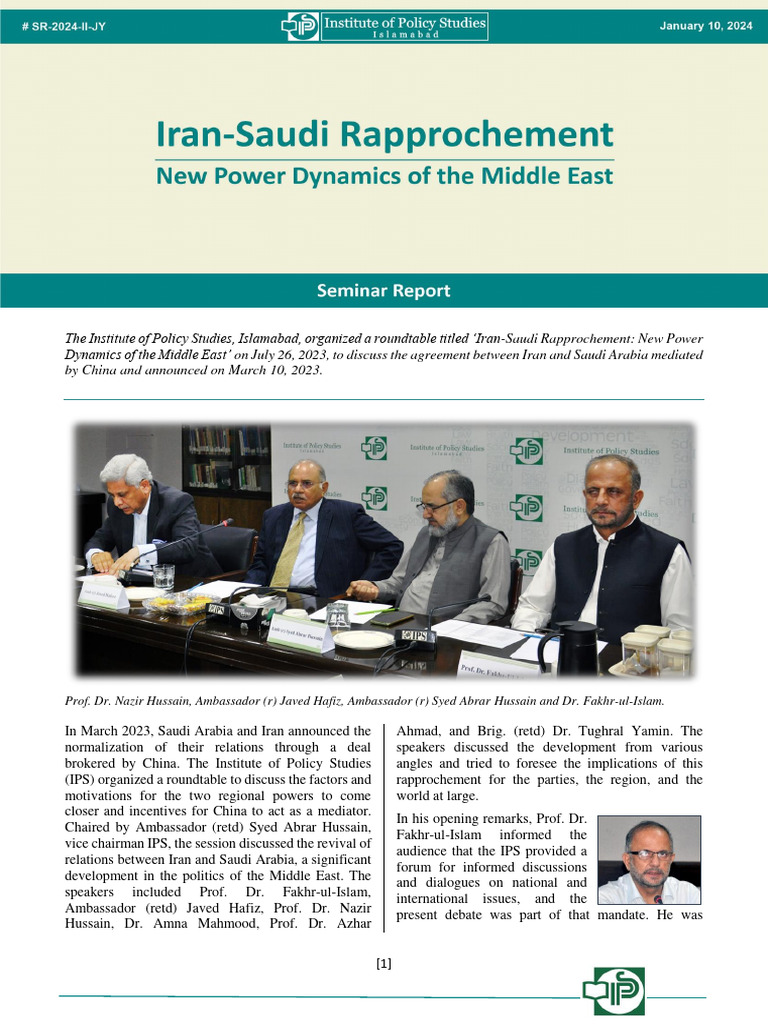 Iran-Saudi Rapprochement: New Power Dynamics of The Middle East | PDF ...