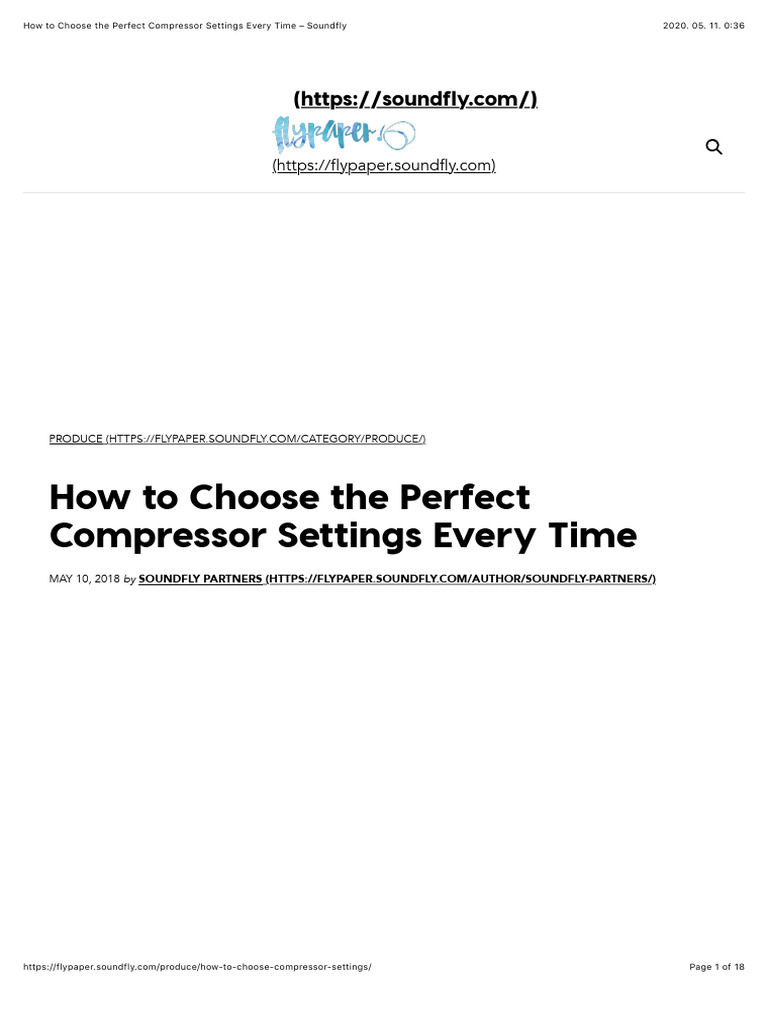Perfect Compressor Settings Guide | PDF | Sound Recording | Sound