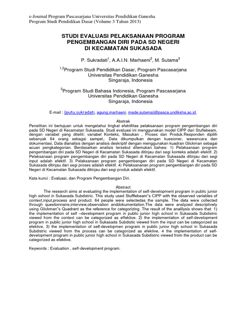 ID Studi Evaluasi Pelaksanaan Program Penge | PDF