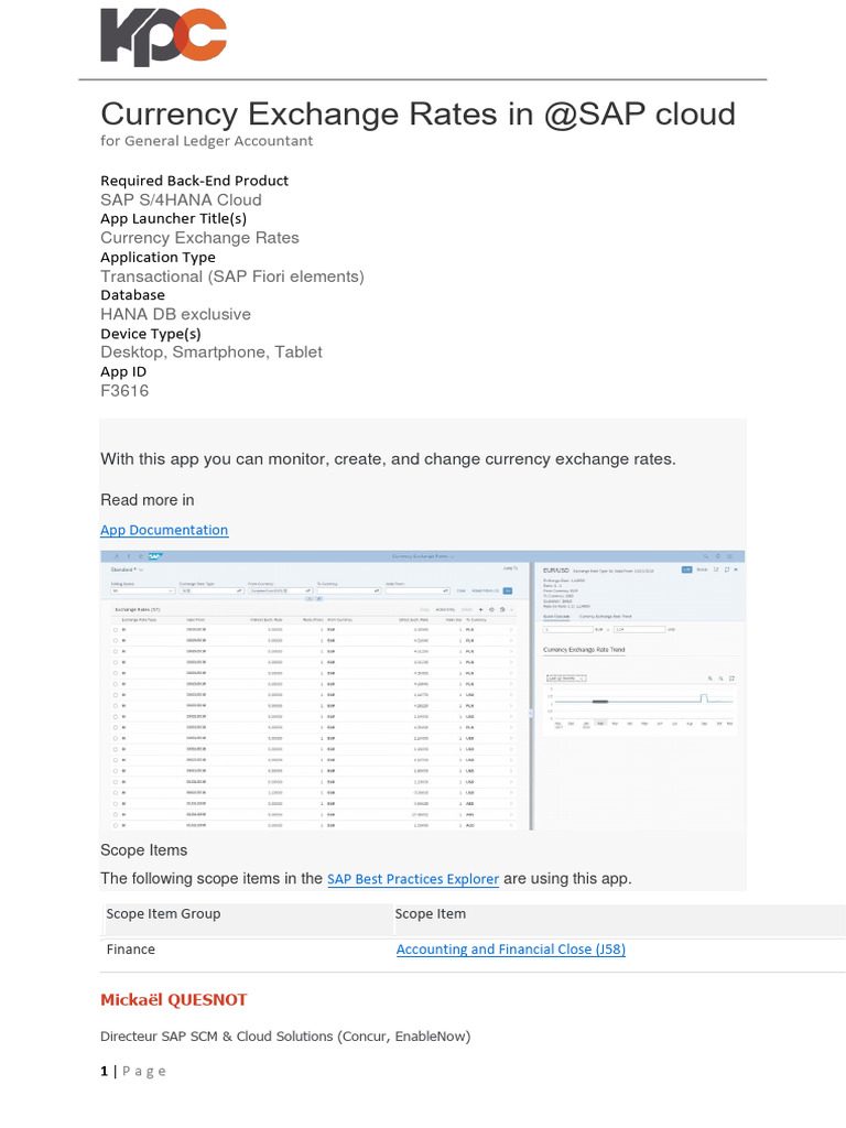 Currency Exchange Rates in SAP Cloud | PDF