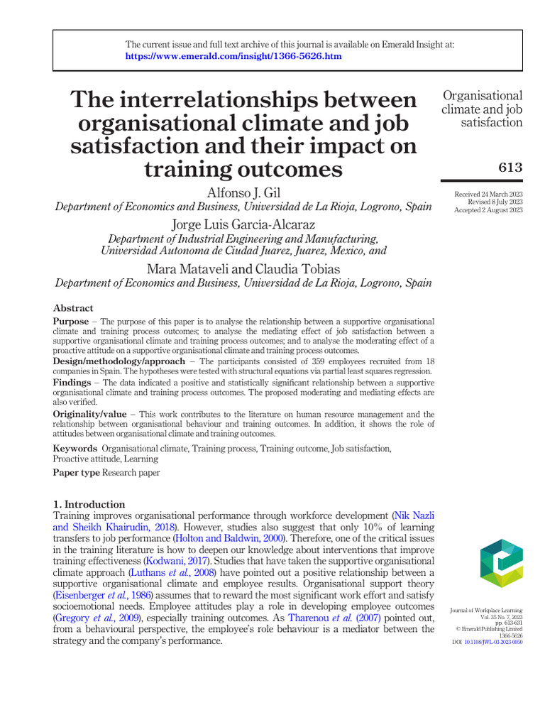 10-1108_JWL-03-2023-0050 | PDF | Job Satisfaction | Attitude (Psychology)