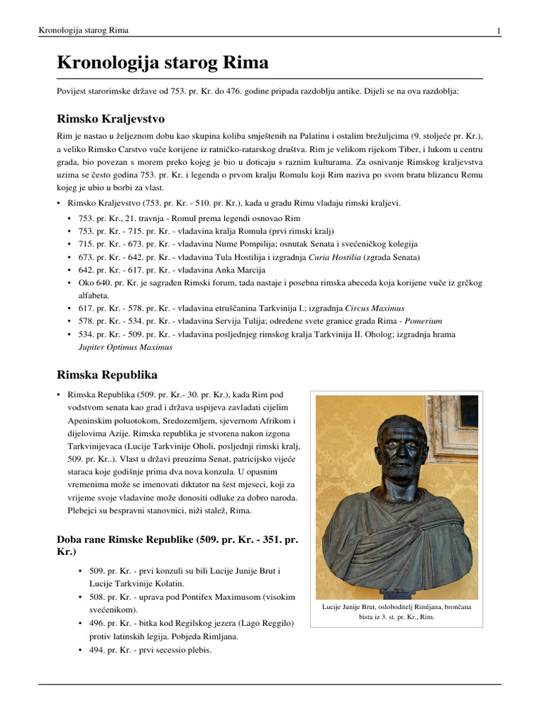 Kronologija Starog Rima | PDF