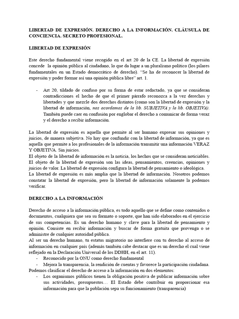 TEMA 32 DERECHO A LA INFORMACION II | PDF | Leyes de libertad de ...