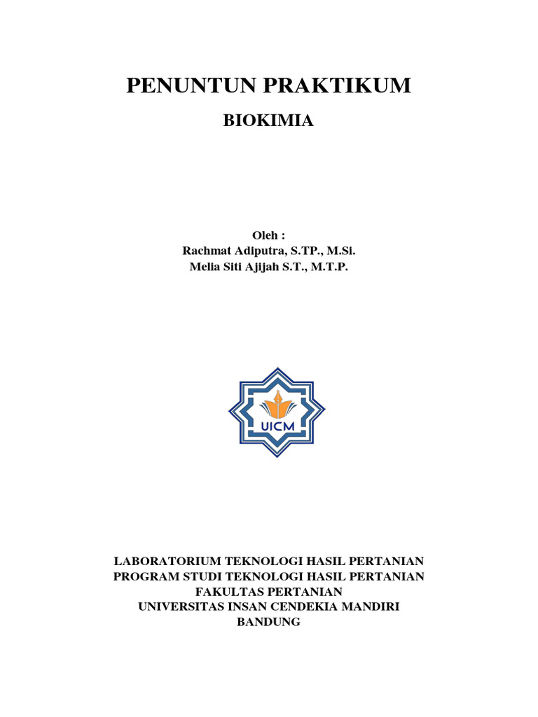 Penuntun Praktikum Biokimia | PDF