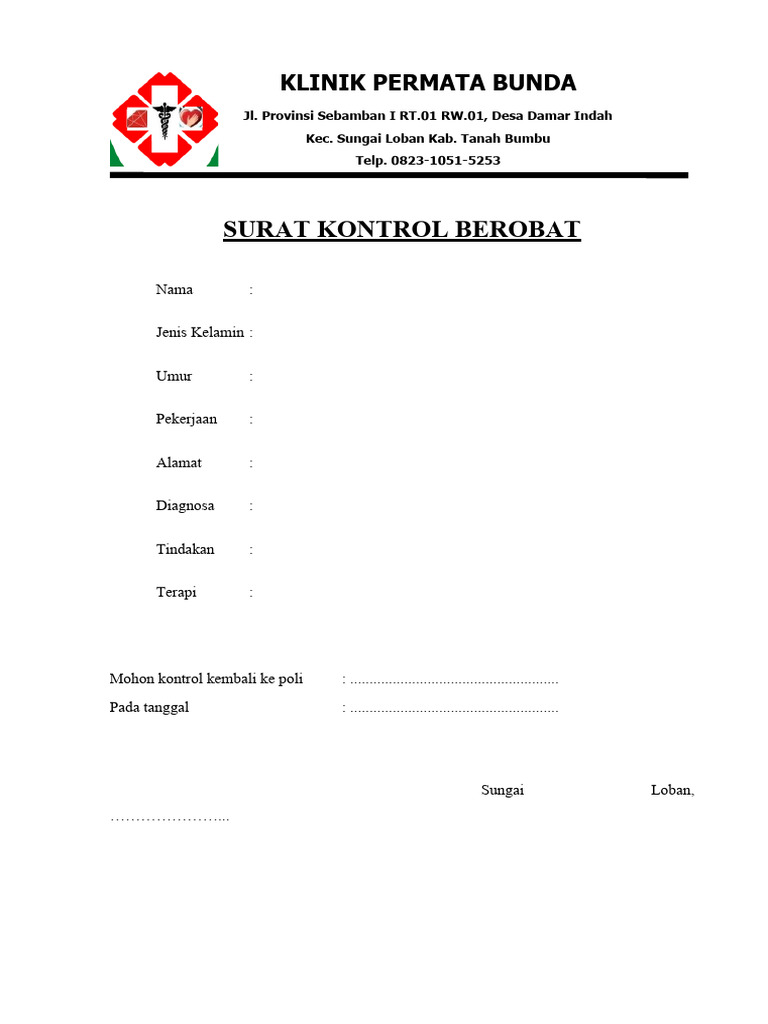 Surat Kontrol Berobat | PDF