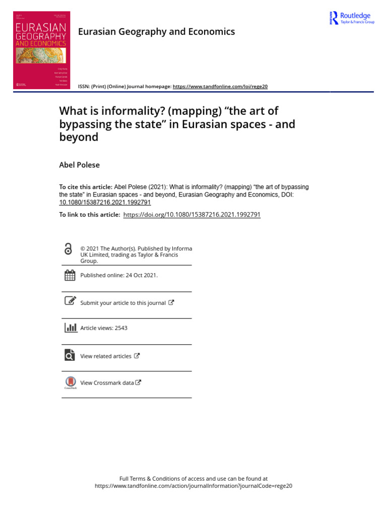 What Is Informality | PDF | Governance | Economics