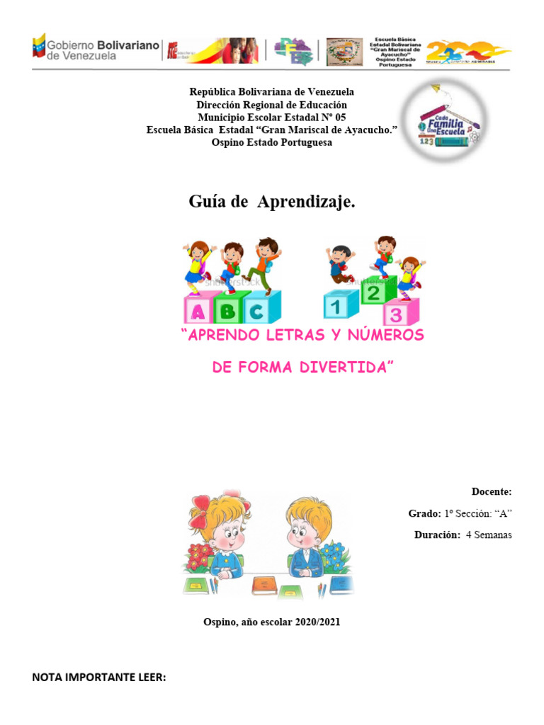 Primer Grado Aprendo Letras y Numeros de Forma Divertida. | PDF | Arte