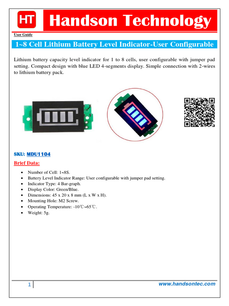 Battery Level Indicator-1 8S | PDF