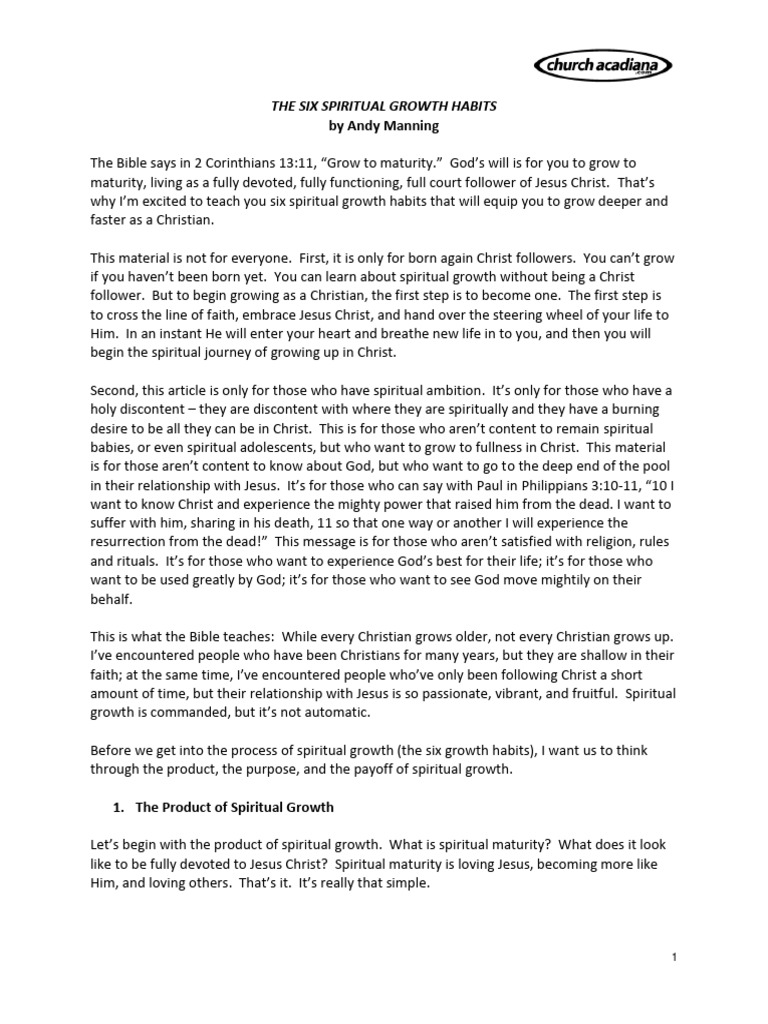 Spiritual Growth for Devoted Christians | PDF | Jesus | God