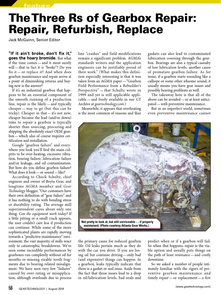 Gearbox Overhaul Repair Overview | PDF