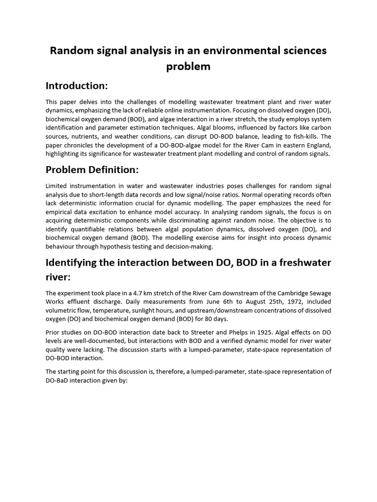 Random Signal Analysis in An Environmental Sciences Problem RSA ...