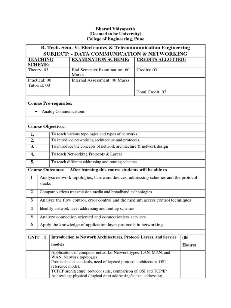 Data Communication & Networking | PDF | Computer Network | Transmission Control Protocol