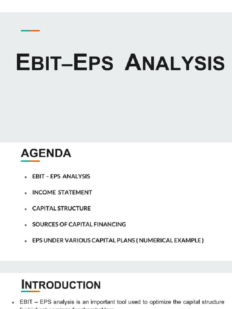 EBIT and EPS Analysis | PDF