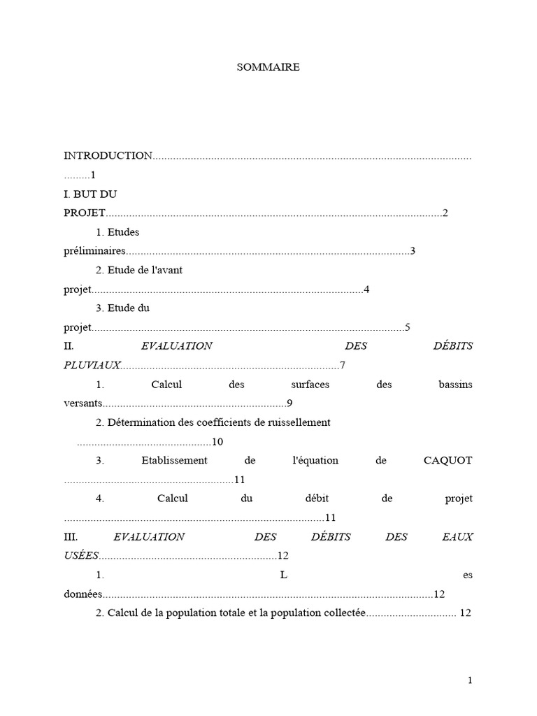 Rapport Etude D - Assainissement EP Et EU | PDF