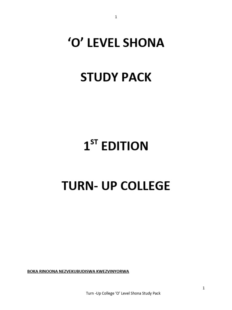 'O' Level Shona 2013 - 2016 | PDF | Linguistics | Languages Of Africa
