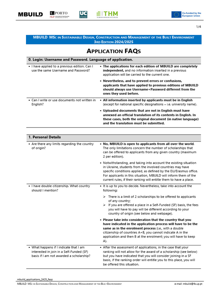 MBUILD Application FAQs 2024/2025 | PDF | Academic Degree
