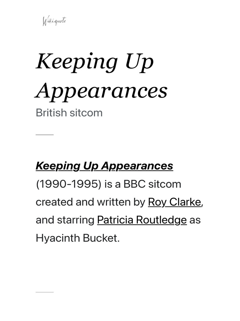 Keeping Up Appearances - Quotes | PDF