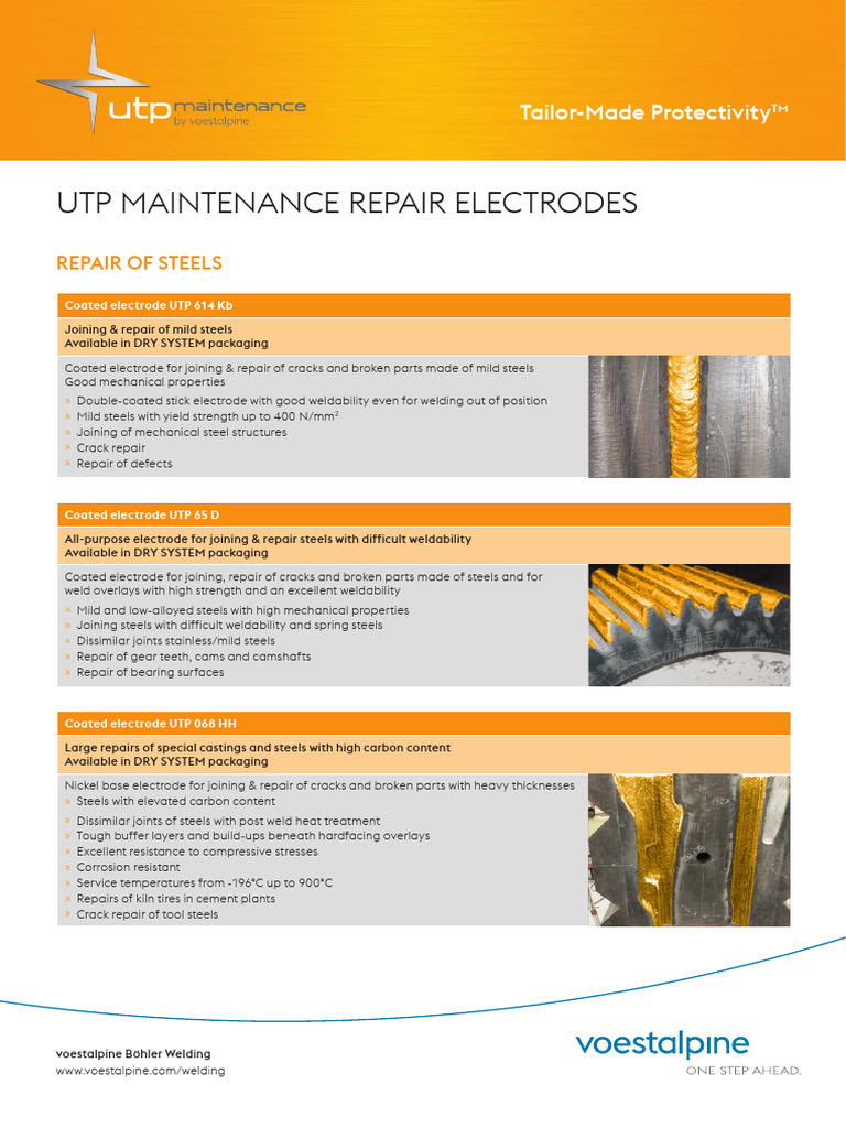UTP Repair+Electrodes EN 2021 GL 313 | PDF | Steel | Construction