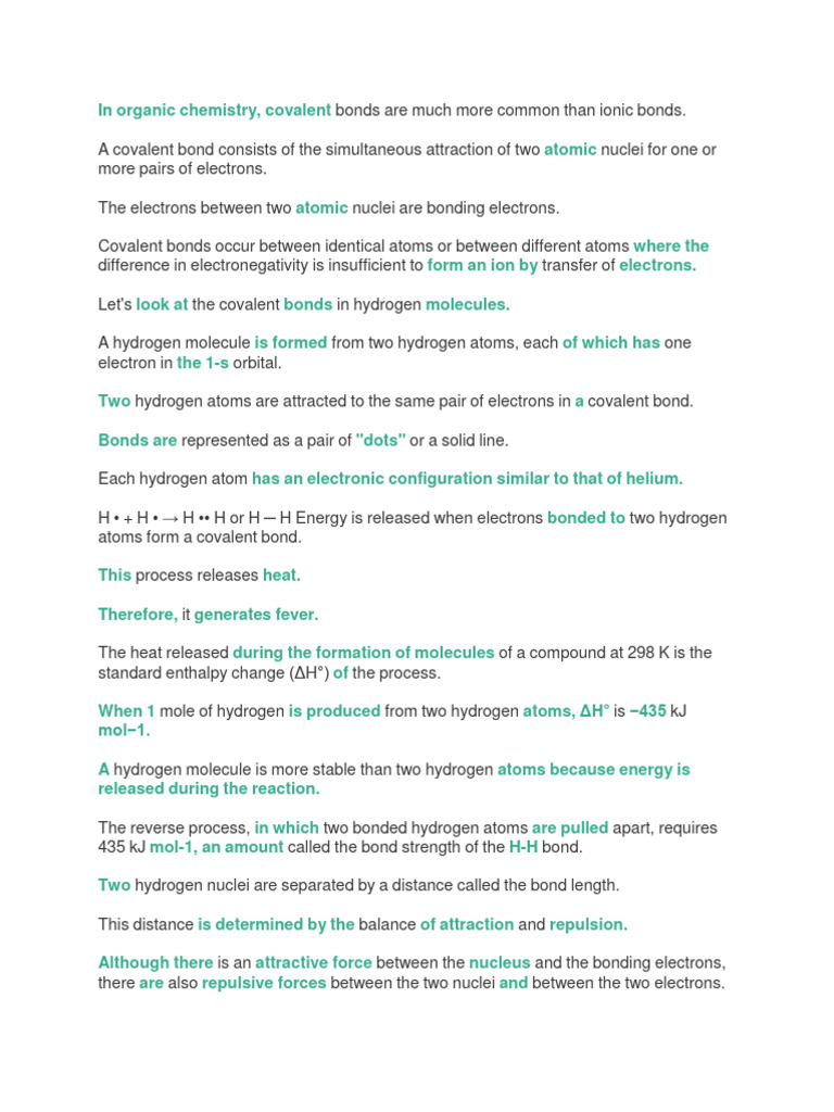 Understanding Covalent Bonds in Chemistry | PDF | Teaching Methods ...