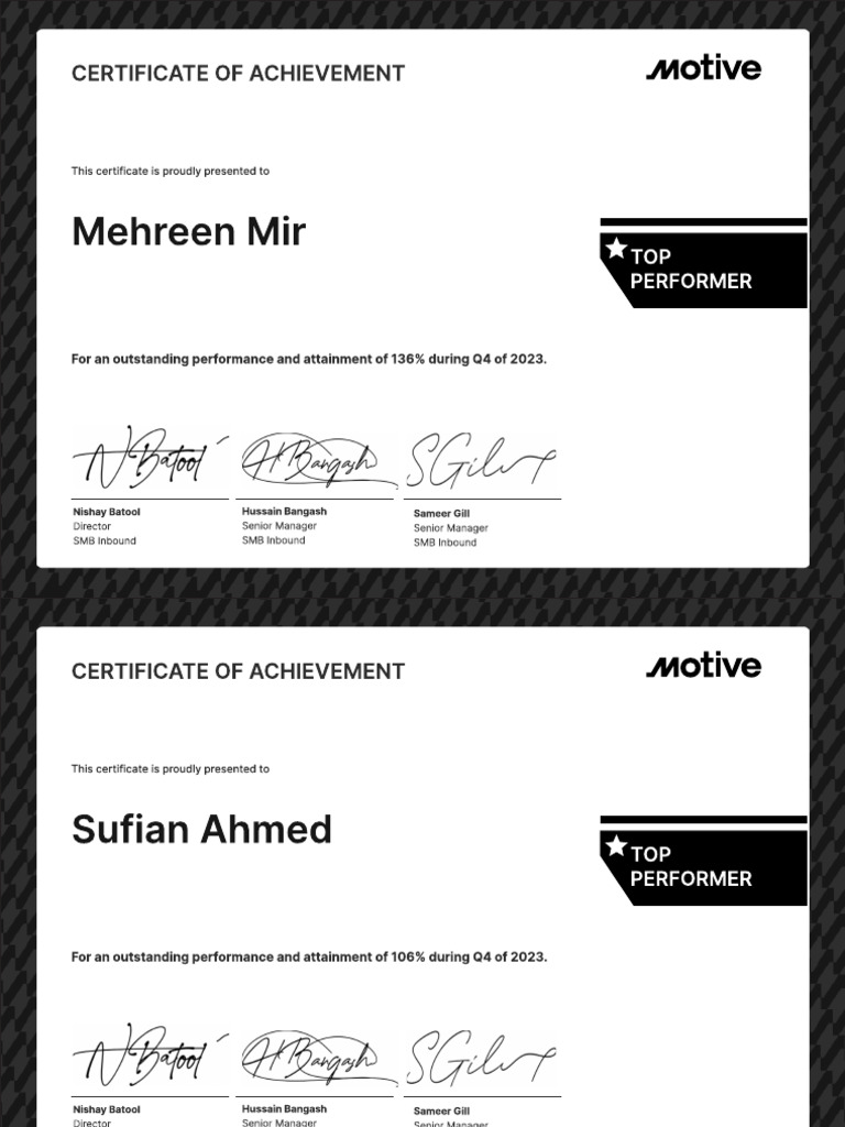 High Achiever - Certificate Content - SMB IB | PDF