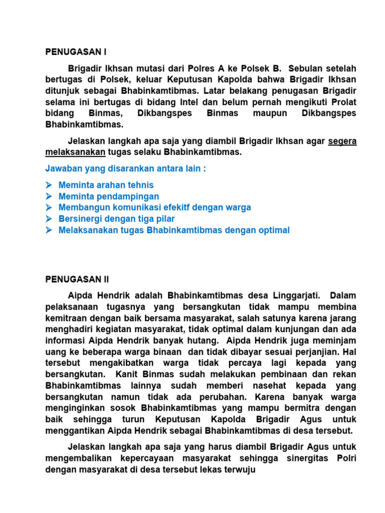Penugasan Konsepsi Bhabin Dinilai Pendidik SPN | PDF