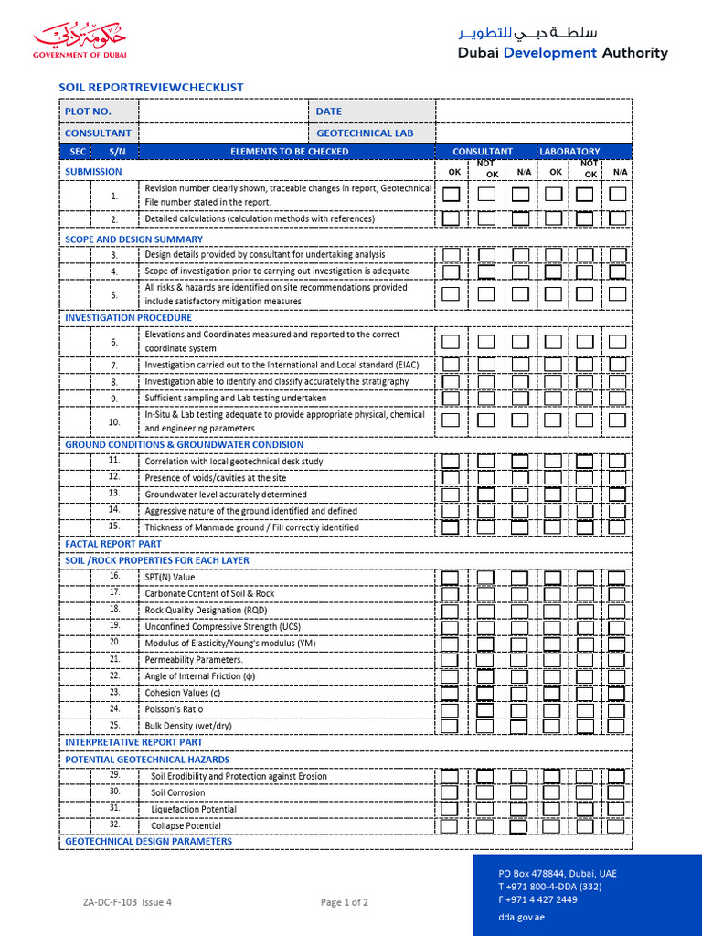 Soil Report Review Checklist | PDF | Geotechnical Engineering | Deep ...