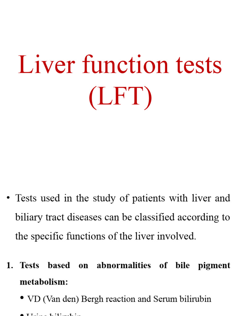 Overview of Liver Function Tests | PDF | Cooking, Food & Wine | Wellness