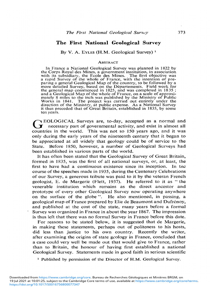The First National Geological Survey | PDF | Geology | Surveying