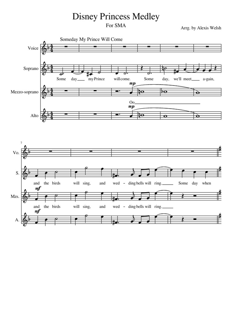 Disney Princess Medley | PDF | Elements Of Music | Pitch (Music)