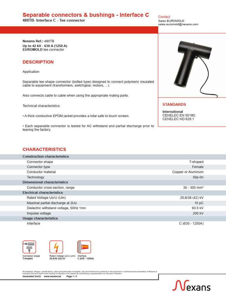 Separable Connectors & Bushings - Interface C: Description | PDF ...