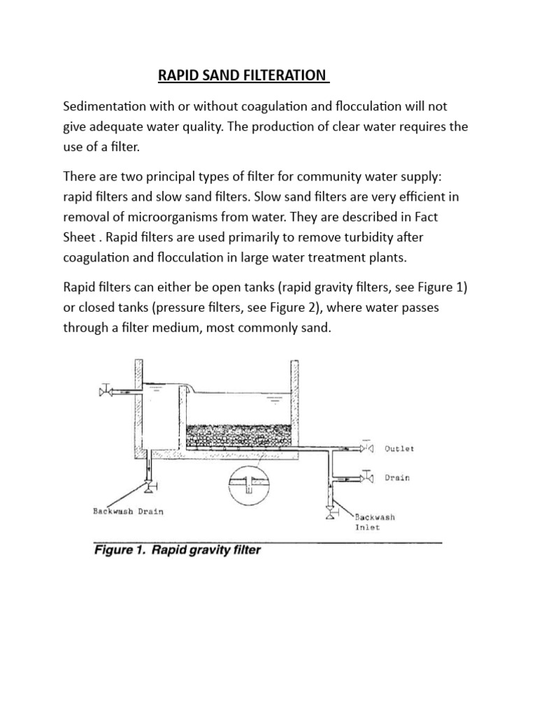 Rapid Sand Filteration | PDF | Filtration | Water Purification