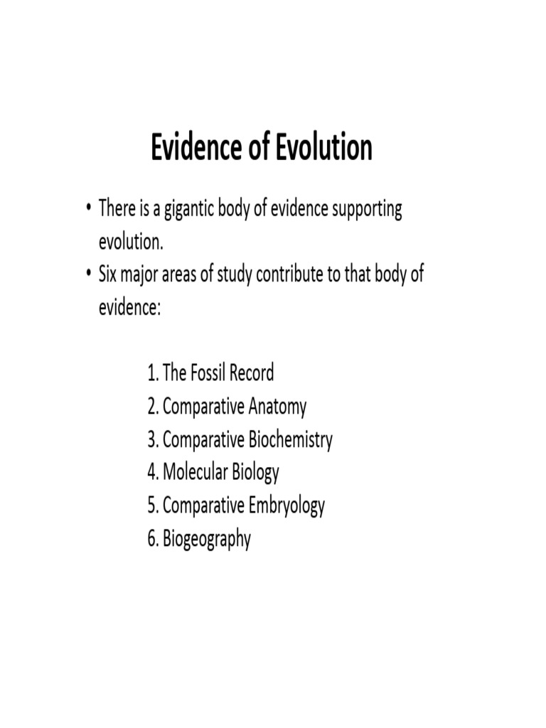 Evidence For Evolution Notes | PDF