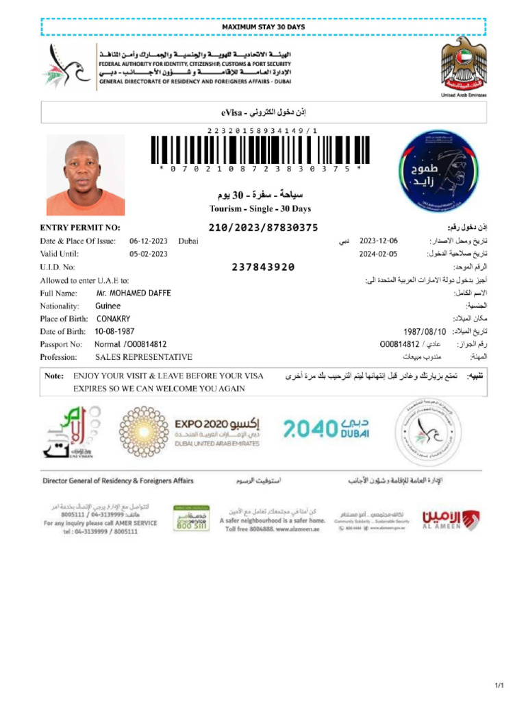 Evisa UAE MOHAMED | PDF