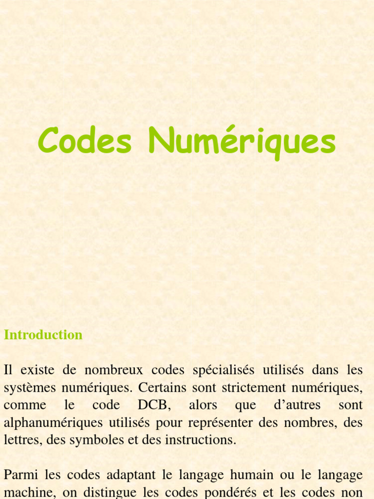 2-Codes Numériques | PDF