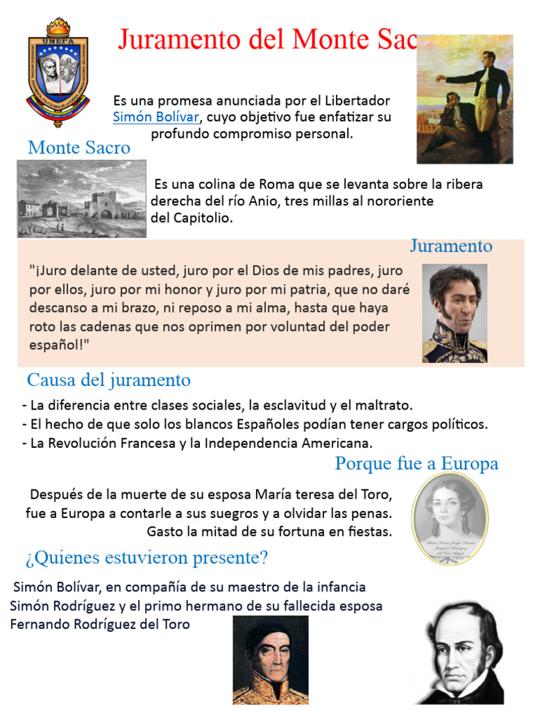 Juramento del Monte Sacro de Bolívar | PDF | Viajes y turismo | Historia